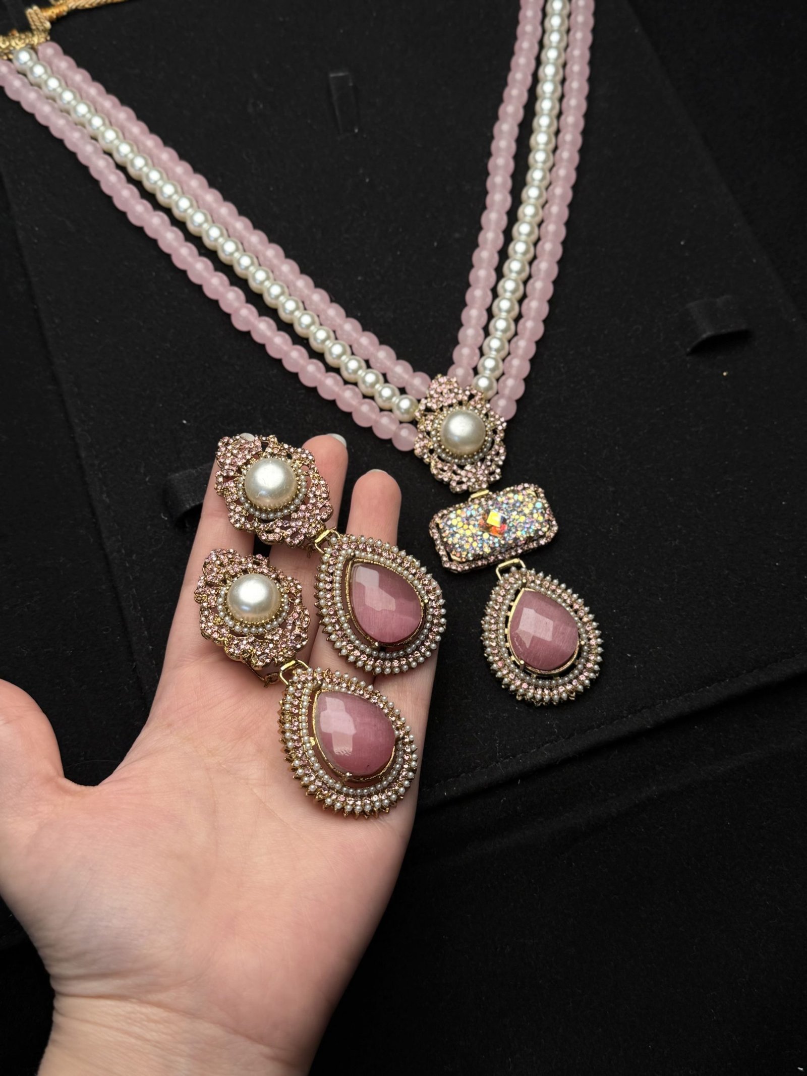 Rani Mala Set in Pink - Jewelist