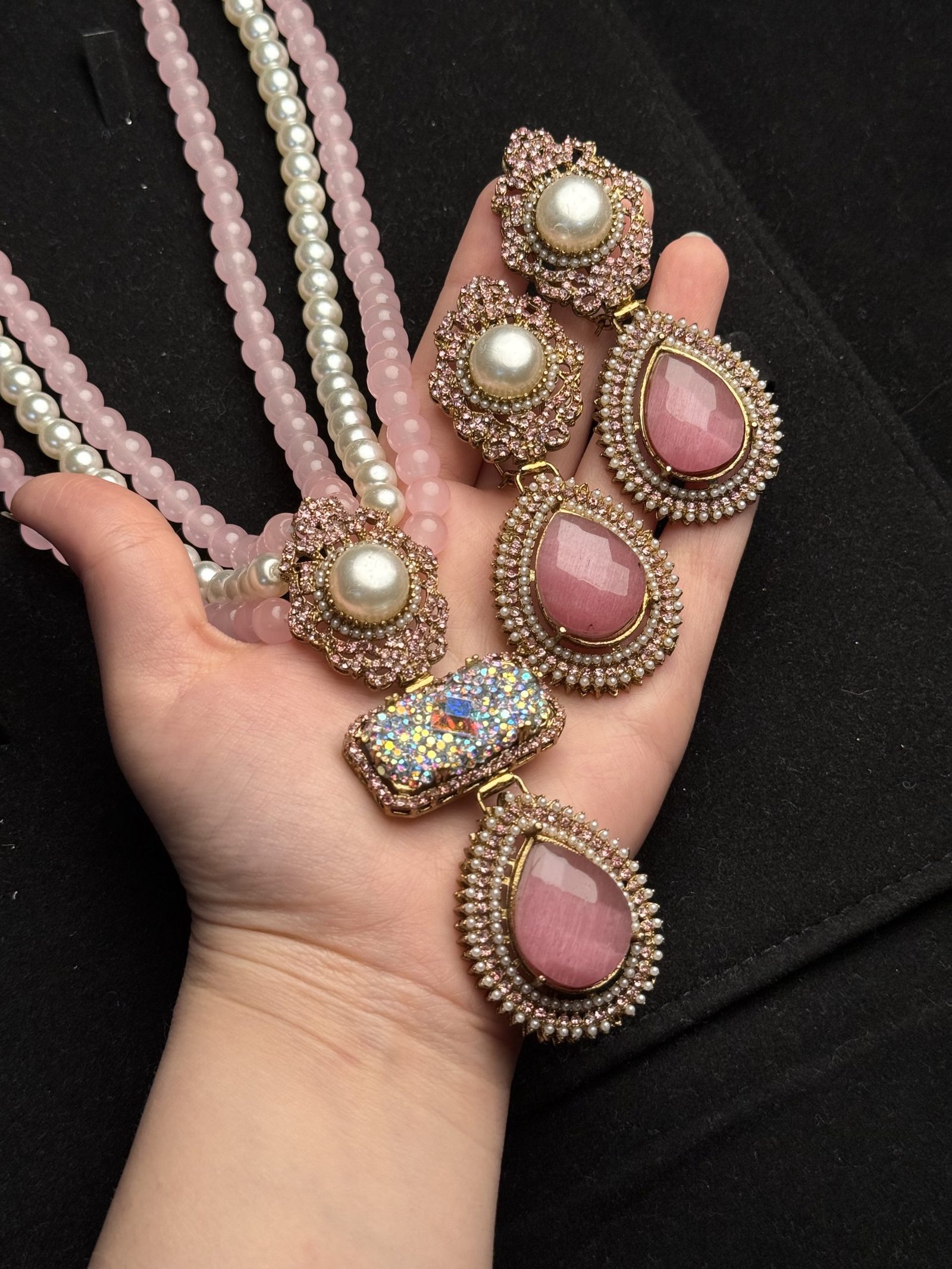 Rani Mala Set in Pink - Jewelist
